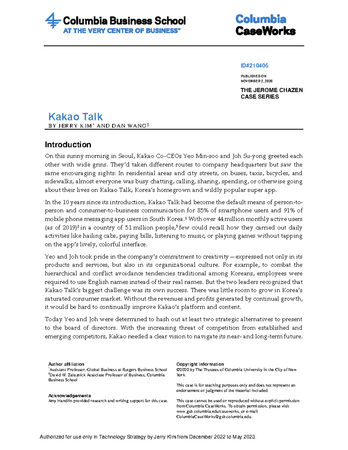 Kakao Talk 210406 11 - case study - Author affiliation * †Assistant ...