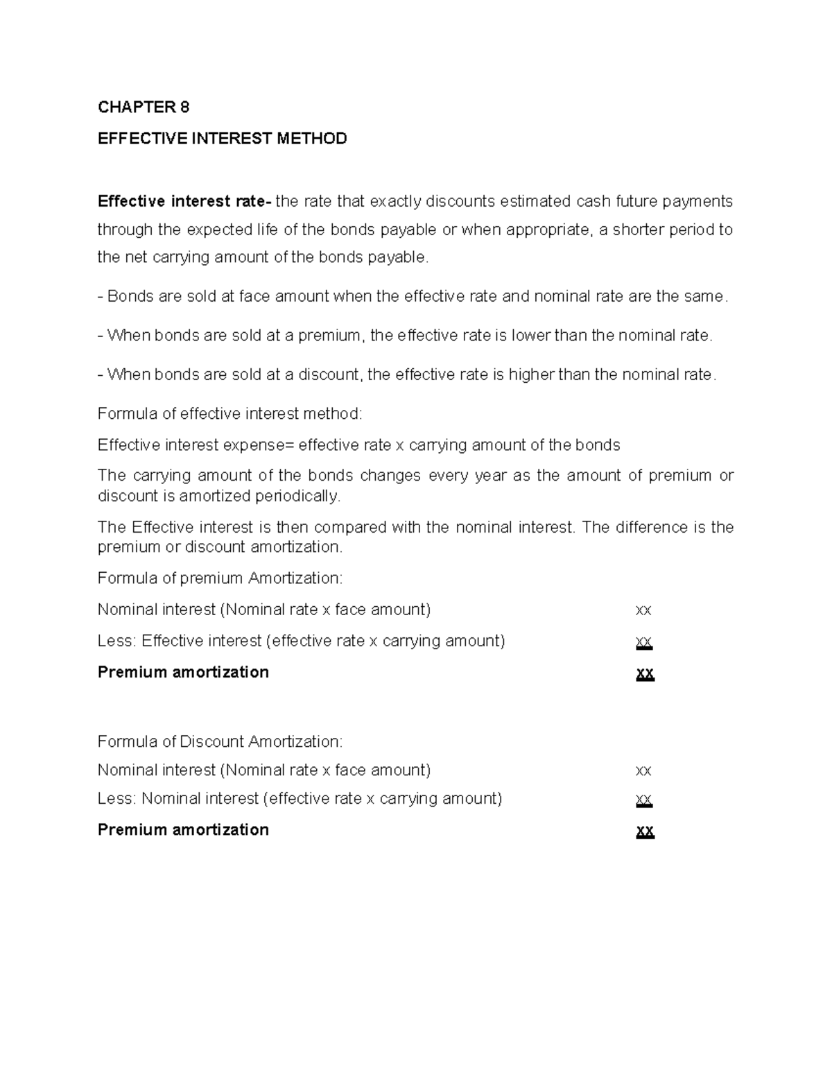 Chap 8 effective interest method Fin acct 2- Barter Summary Team ...