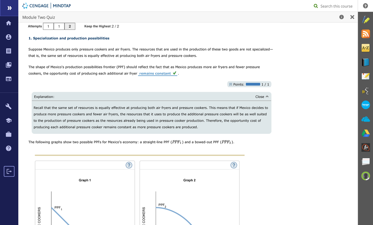 Mind Tap - Cengage Learning 120 - Module Two Quiz Points: 1 / 1 Close ...