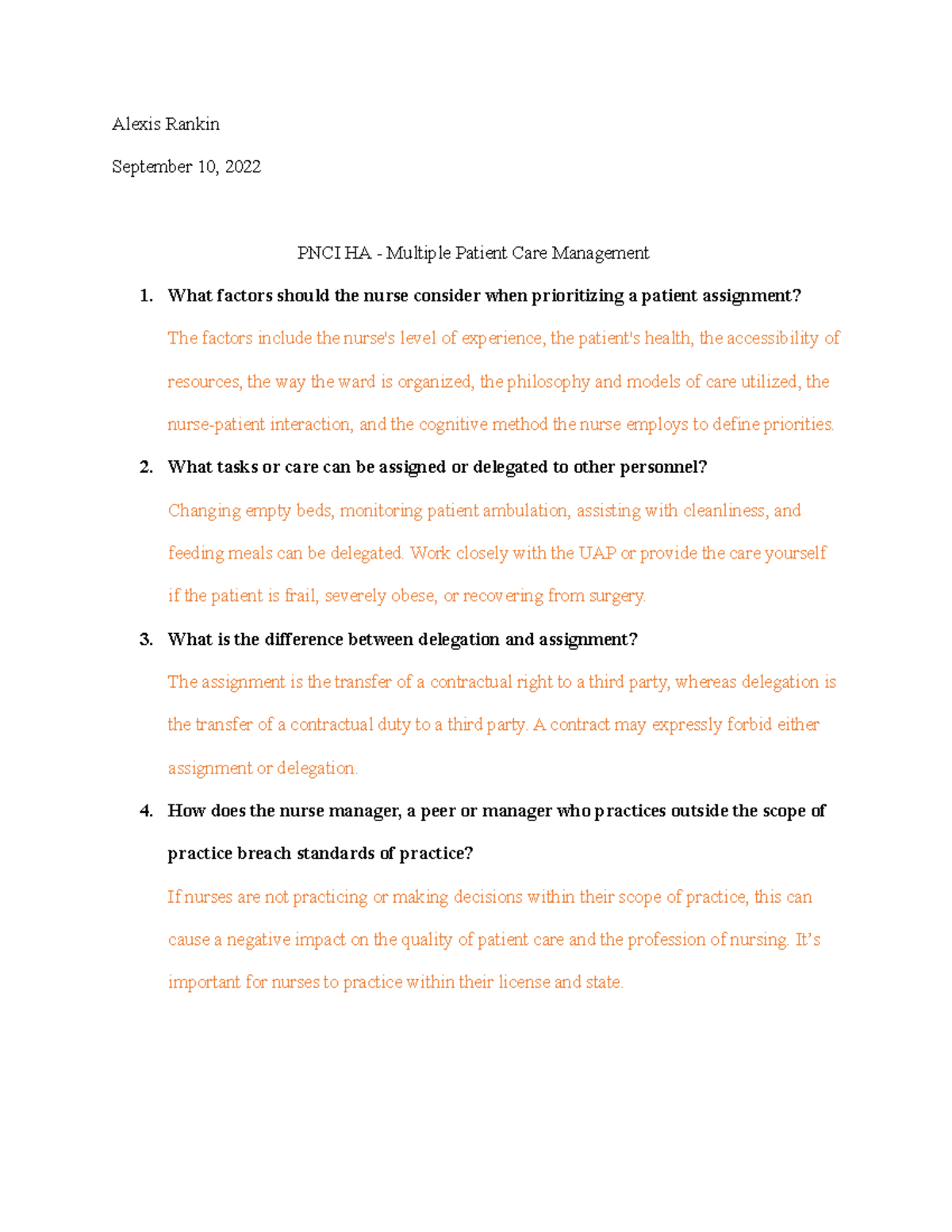 PNCI HA - Multiple Patient Care Management - Alexis Rankin September 10 ...