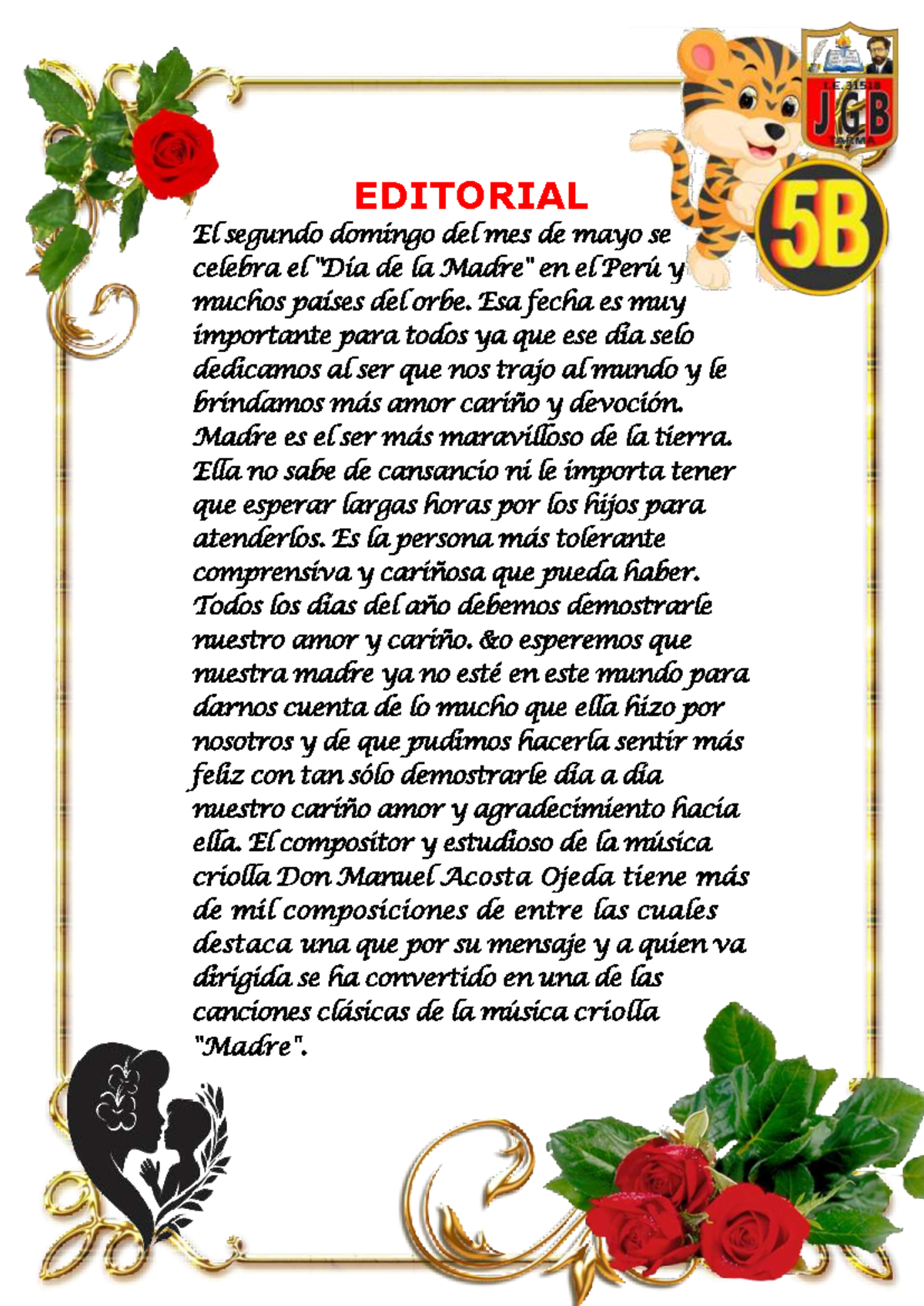 periodico mural - EDITORIAL El segundo domingo del mes de mayo se ...