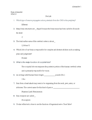 Lab Exercise 8 Summary - Lab 8: Respiration and Ventilation Respiratory ...