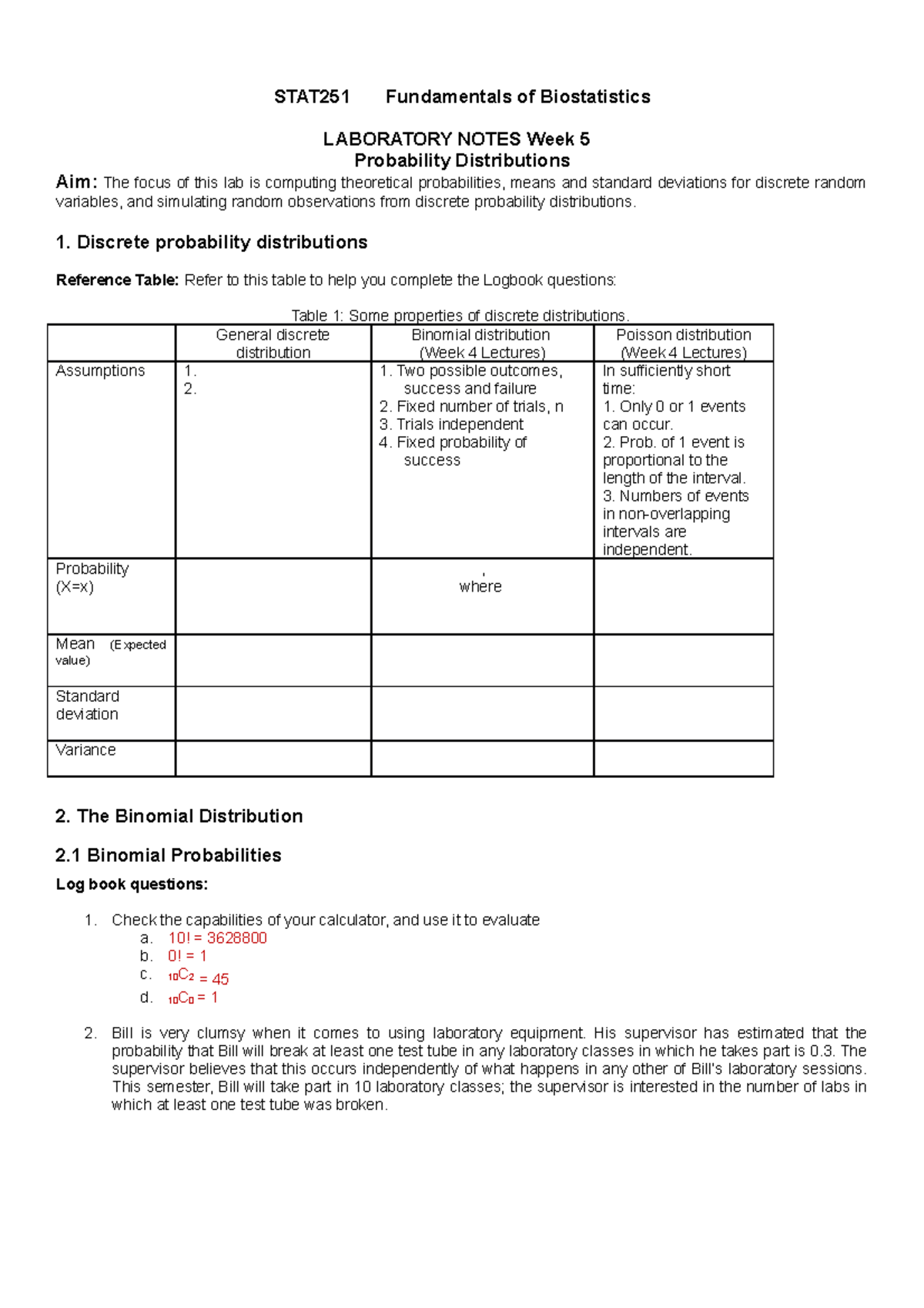 Lab Wk05 2023a - Lab - STAT251 Fundamentals of Biostatistics LABORATORY ...