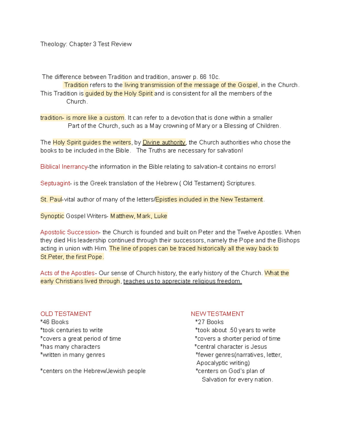 Thology Chapter # 3 TEST - Theology: Chapter 3 Test Review The ...