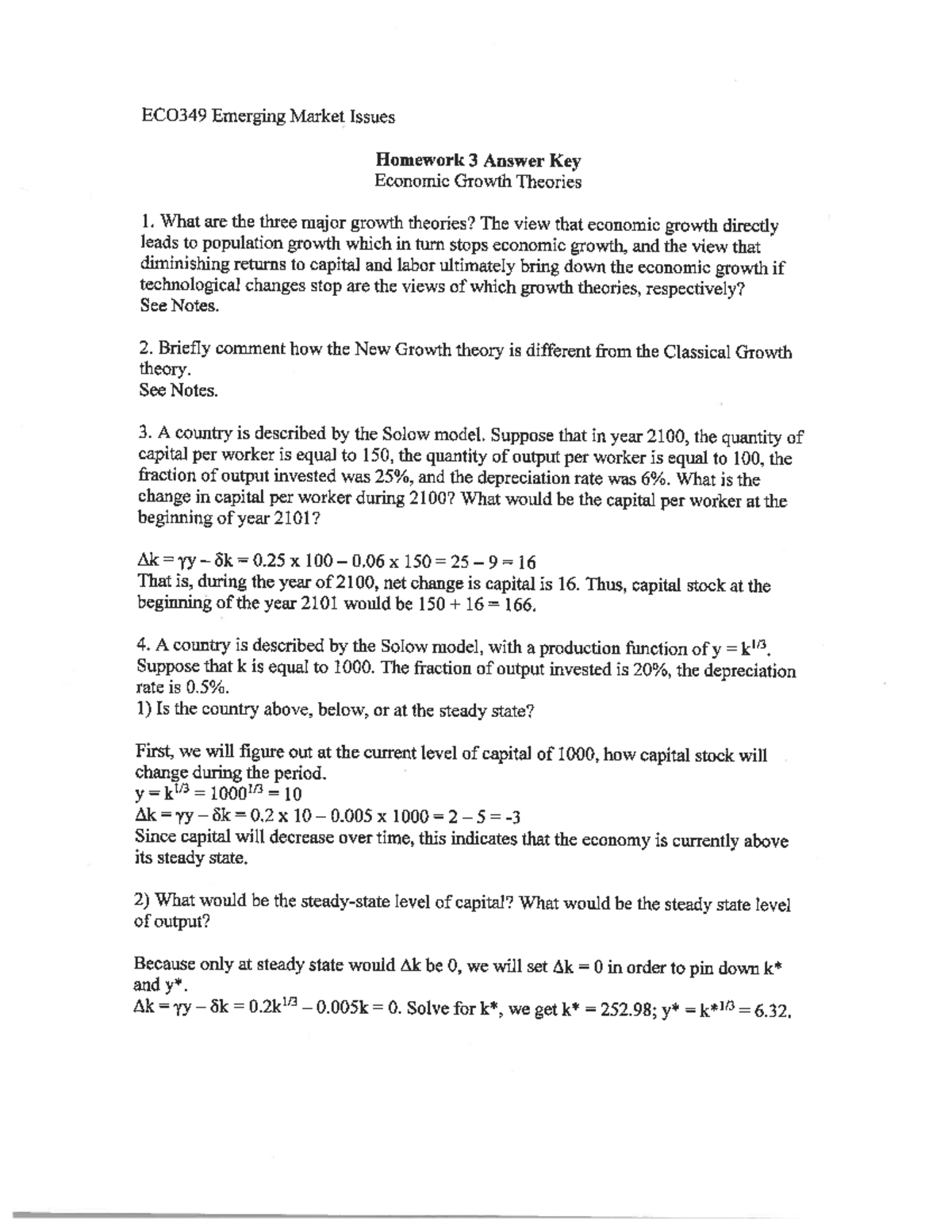 Homework 3 answer - ECO349 Emerging Market Issues Homework 3 Answer Key ...