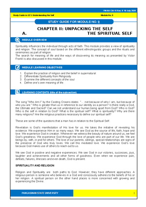 GE1 Module 4 - Psychology 2 - STUDY GUIDE FOR MODULE NO. ___ Study Guide in GE1 - Understanding ...