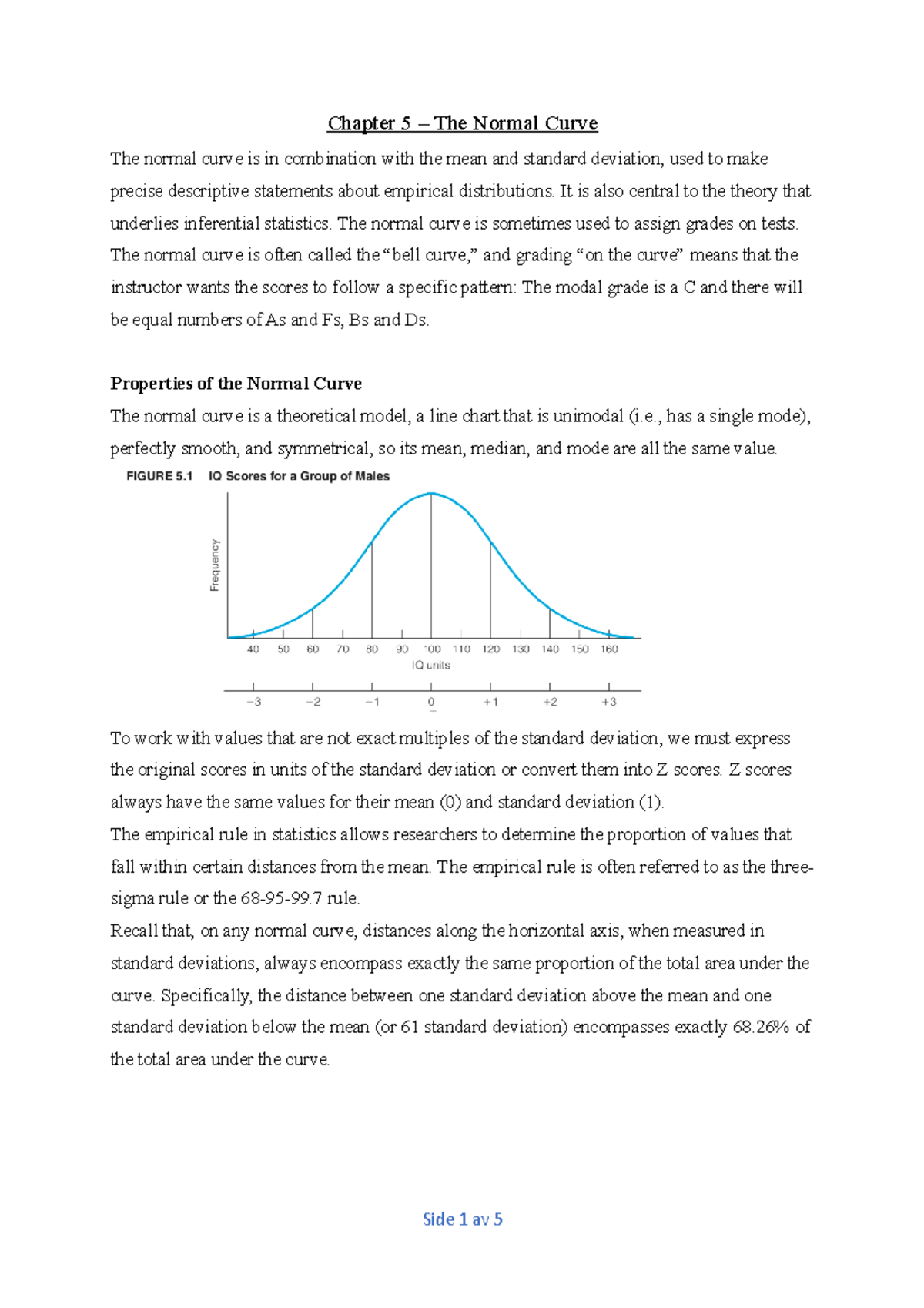 Chapter 5 - The Normal Curve - Chapter 5 – The Normal Curve The normal ...