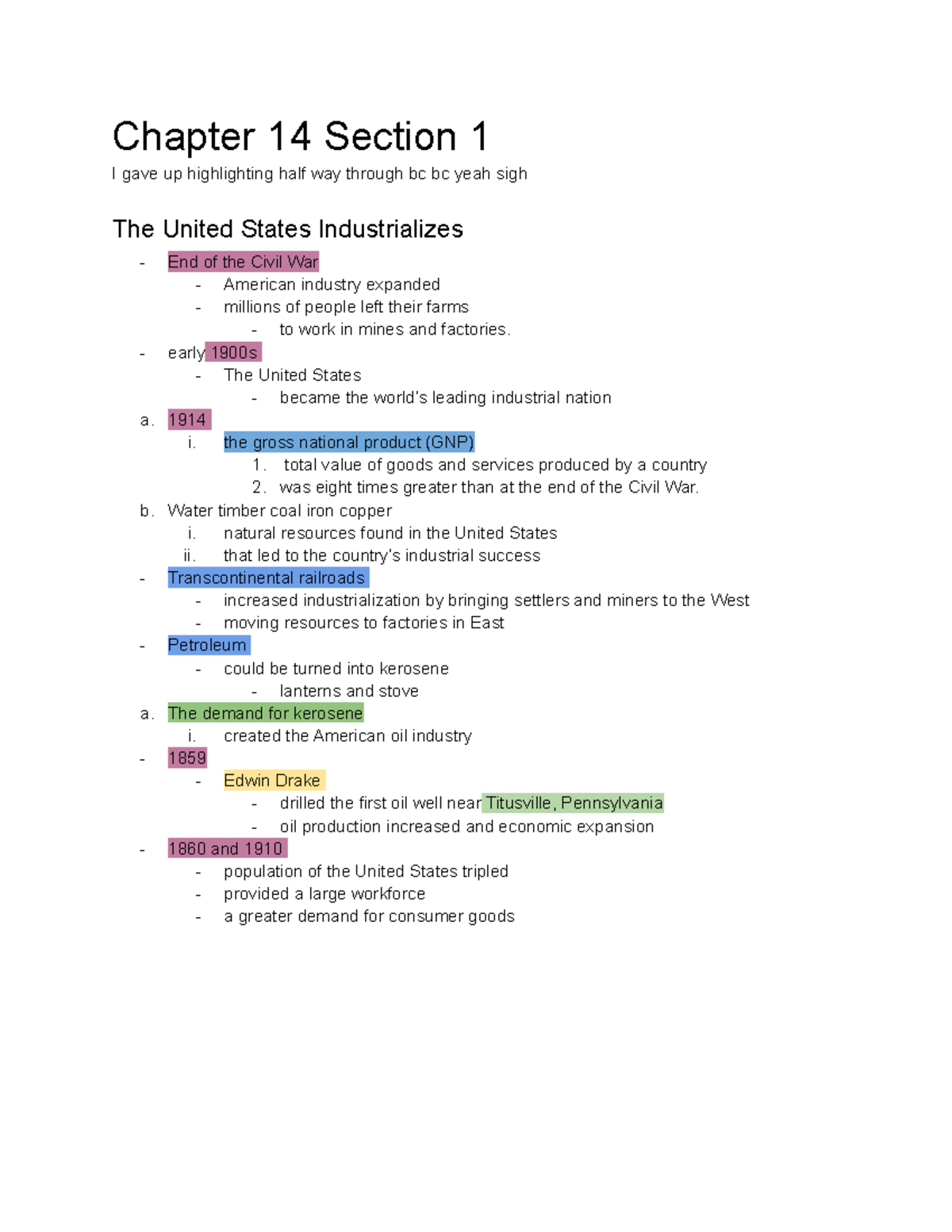 Chapter 14 Section 1 - Summary of the history of america - Chapter 14 ...