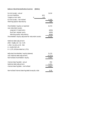Lesson 2 Balance Sheet Normalization Exercise - Studocu