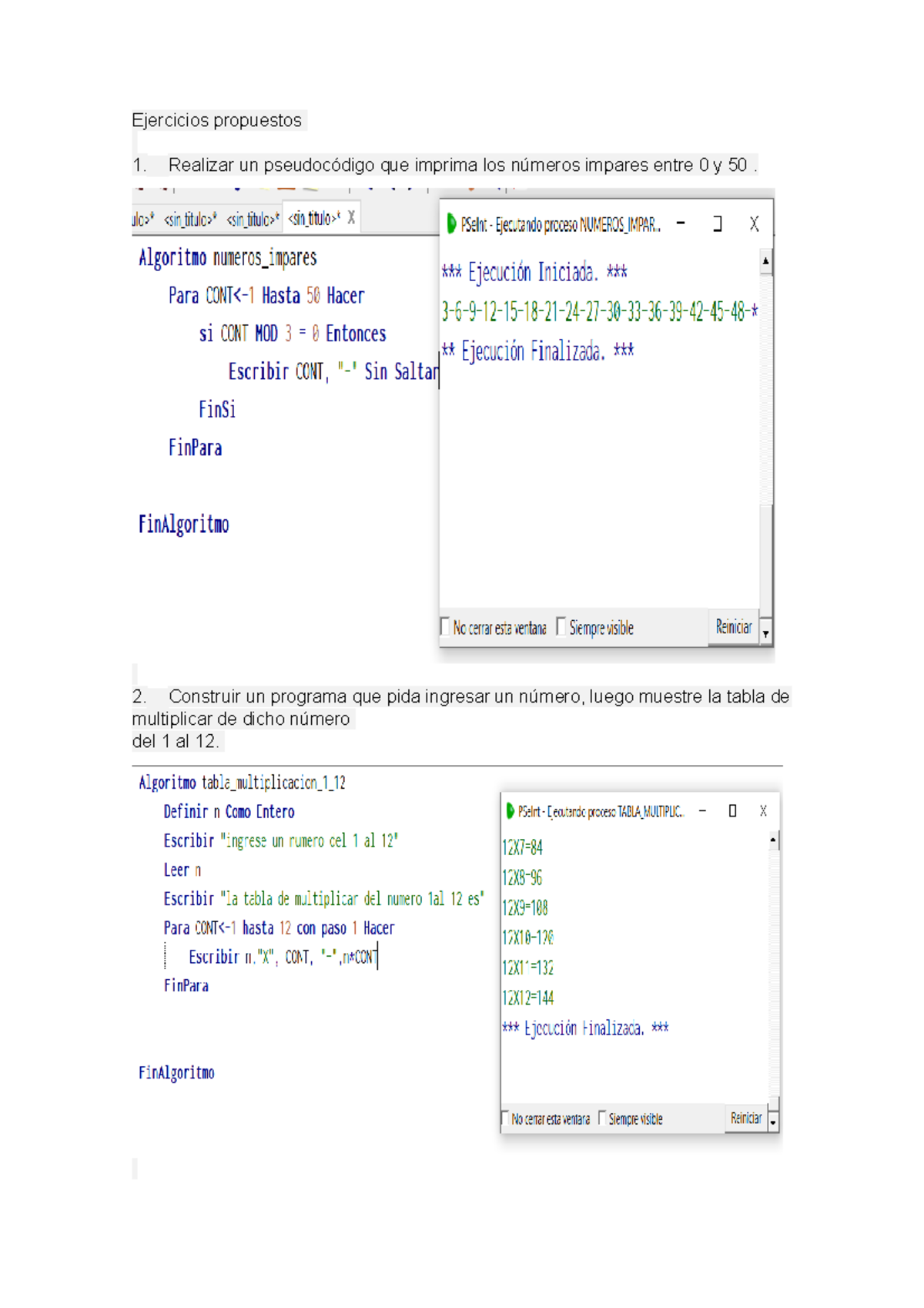 Ejercicios propuestos s 12-1 - Ejercicios propuestos Realizar un ...