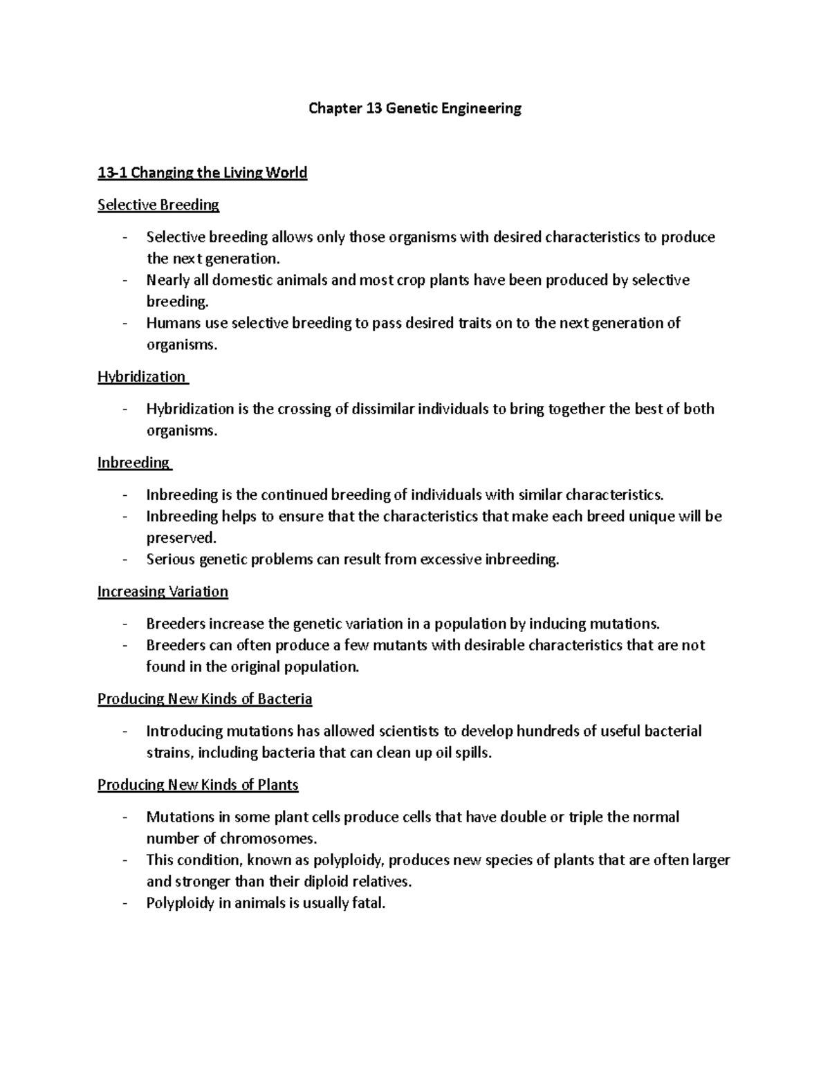 Chapter 13 Genetic Engineering - Chapter 13 Genetic Engineering 13-1 ...