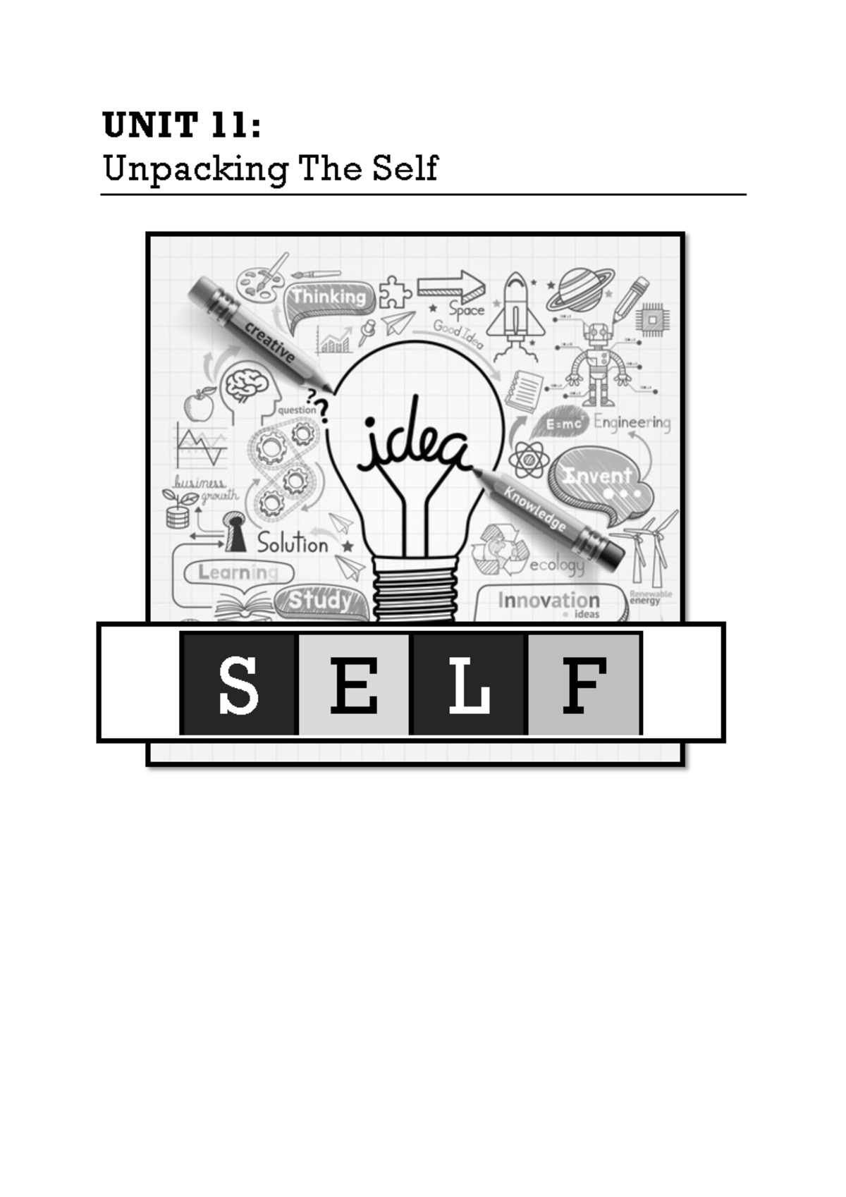 Lesson-9 - Happy reading. - UNIT 11: Unpacking The Self S E L F UNIT 11 ...