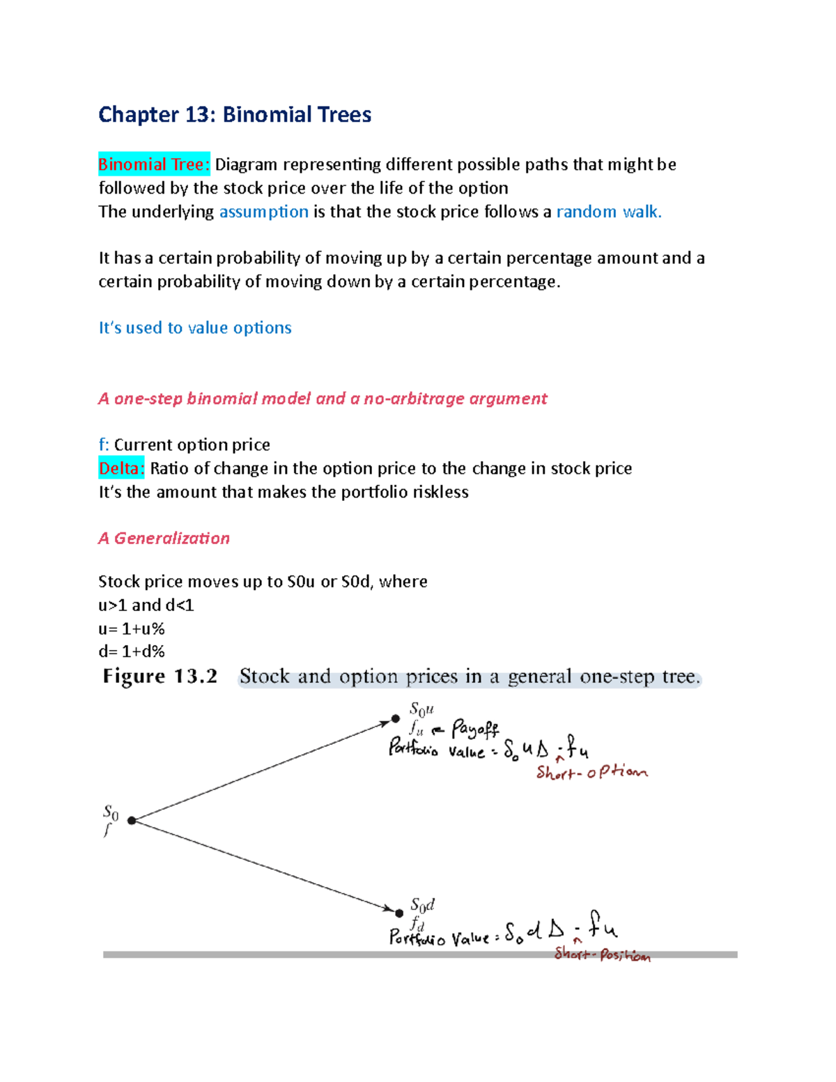 Chapter 13 - Chapter 13: Binomial Trees Binomial Tree: Diagram ...