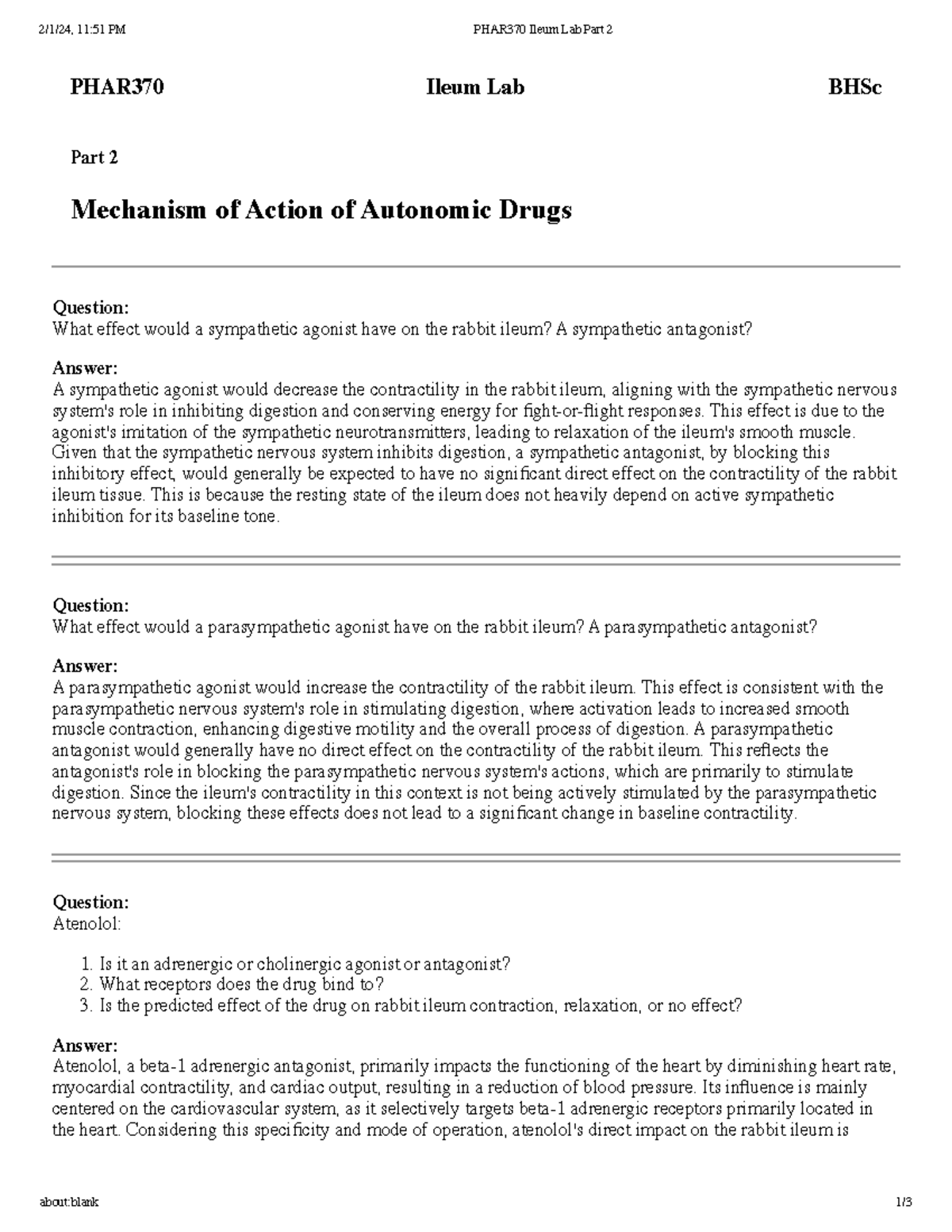 Practice Answers - 2/1/24, 11:51 PM PHAR370 Ileum Lab Part 2 about ...