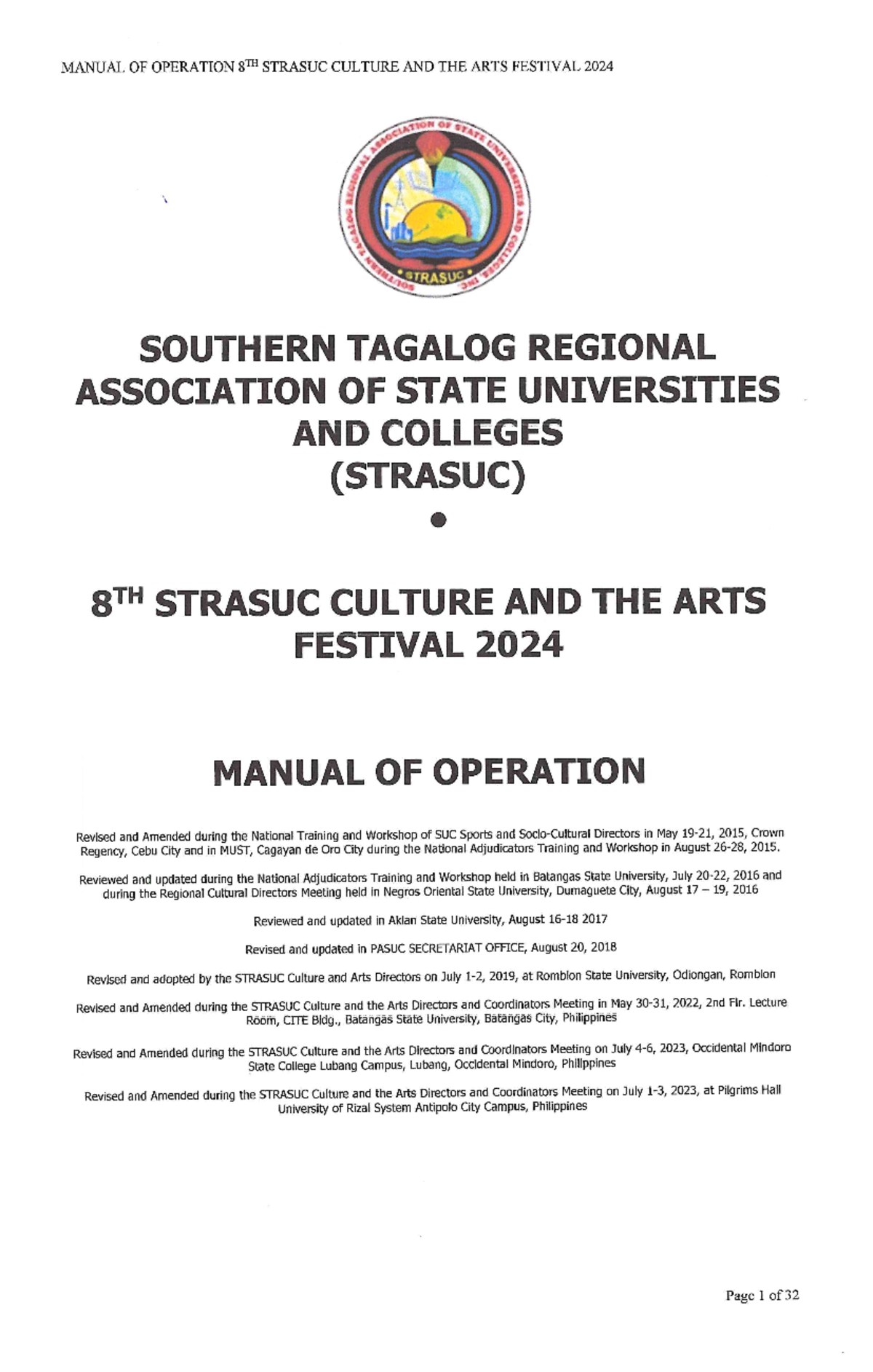 8th Strasuc CAF 2024 Manual OF Operation 3 - MANUAL OF OPERATION 8TH ...