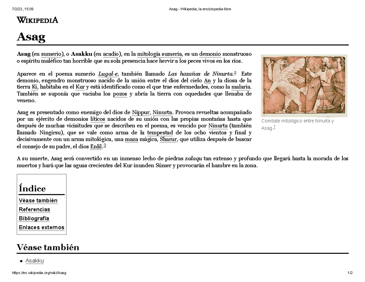 Asag - MITOLOGIA - 7/2/23, 15:09 Asag - Wikipedia, la enciclopedia ...
