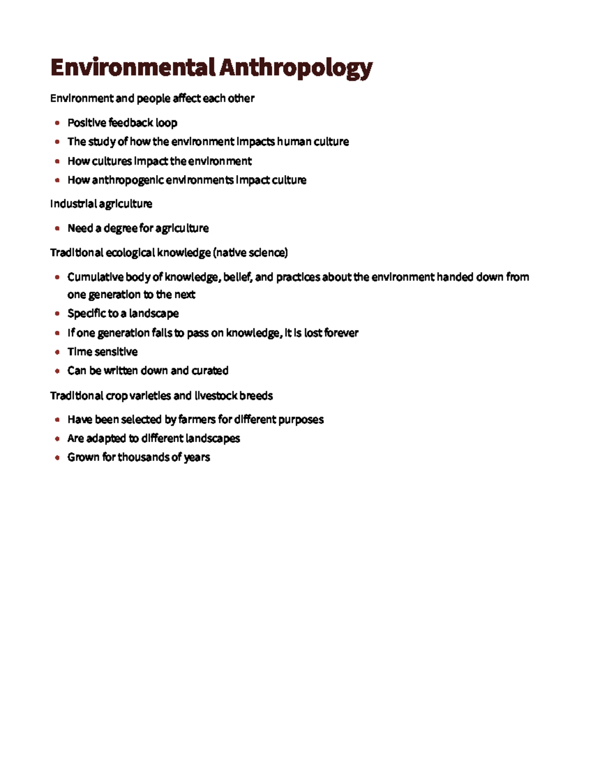 Environmental Anthropology - Environmental Anthropology Environment and ...