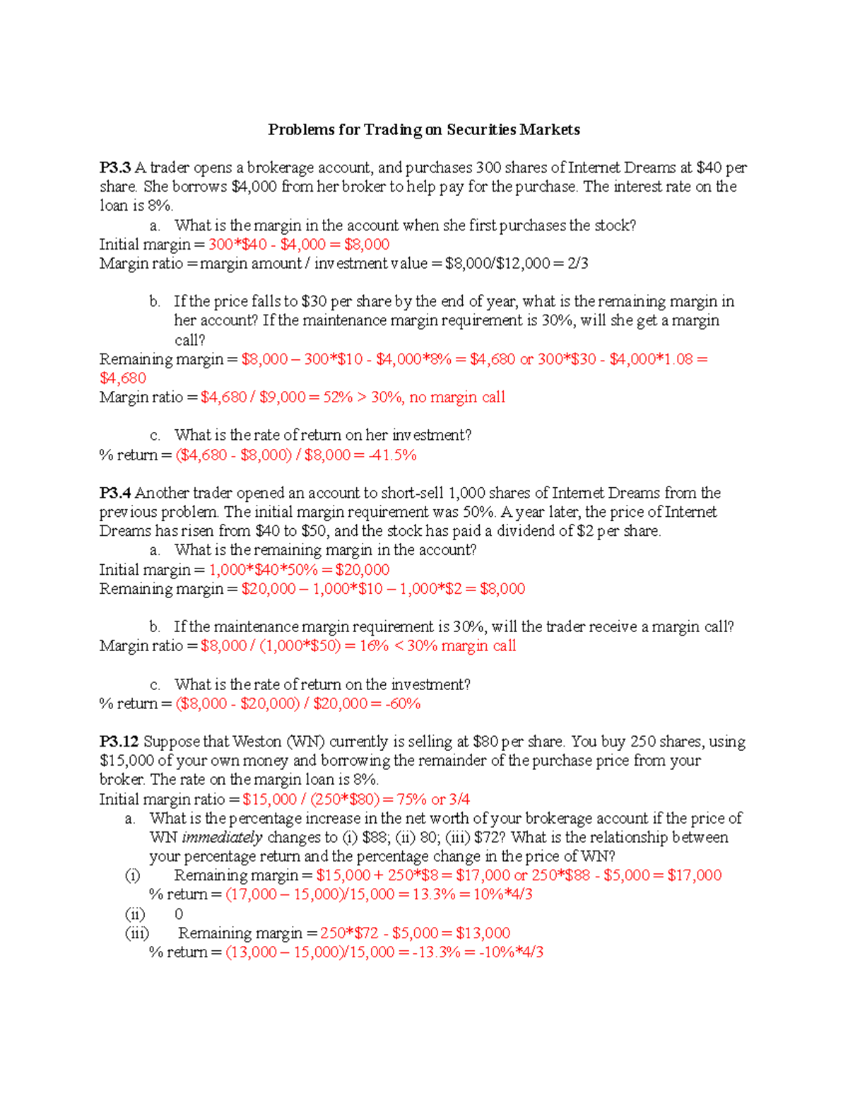 Problems Trading-2 - In class Practicals - Problems for Trading on ...