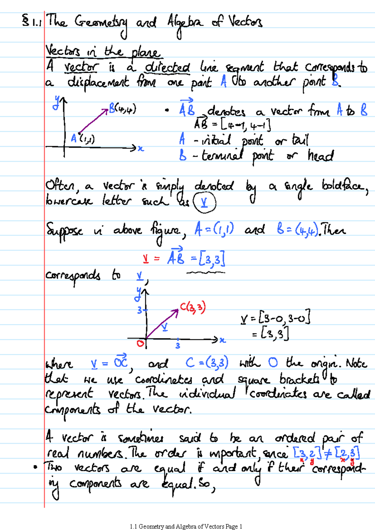 Geometry and Algebra of Vectors - 145 - Studocu