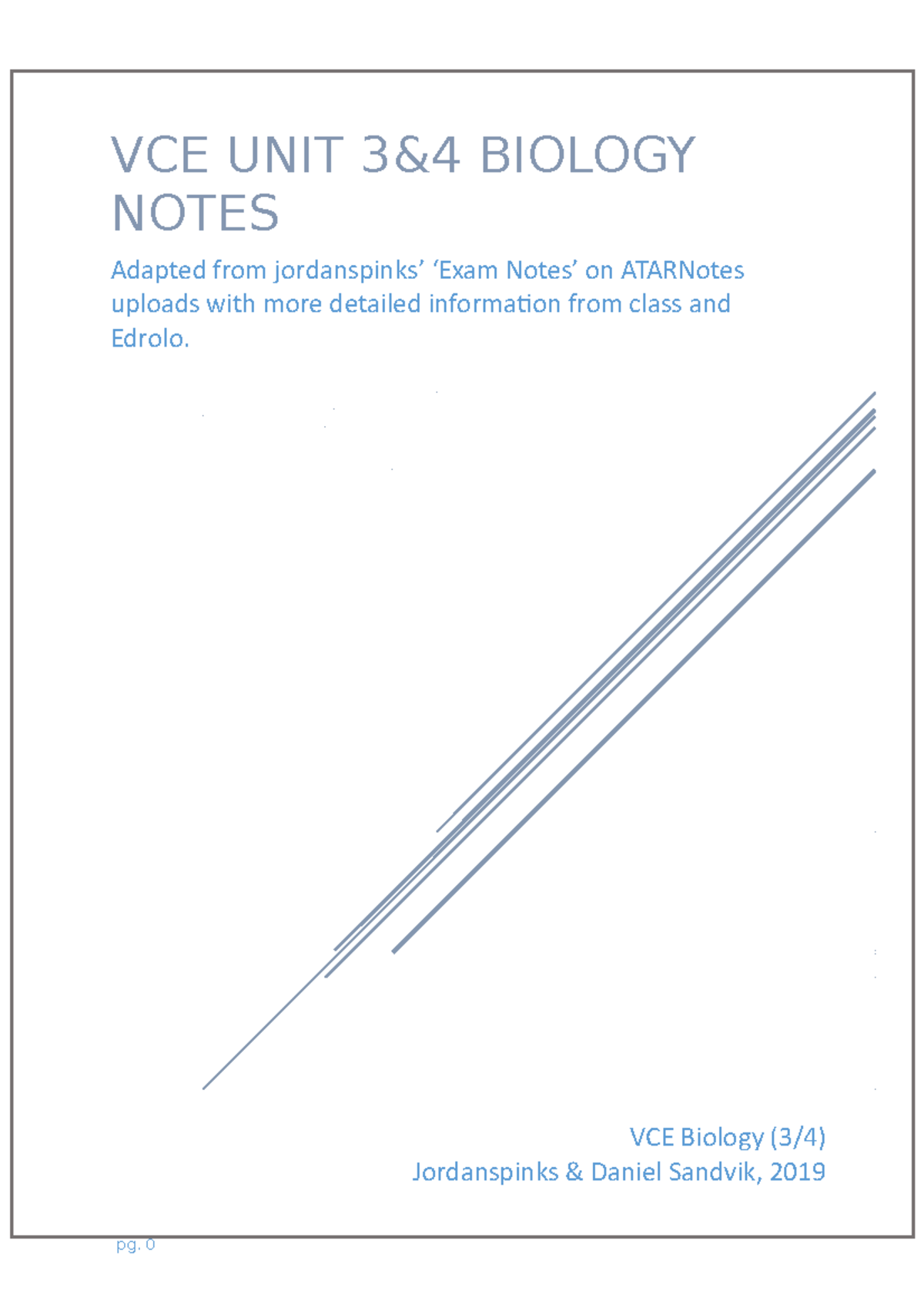 Biology Unit 3 and 4 notes - b VCE UNIT 3&4 BIOLOGY NOTES Adapted from ...