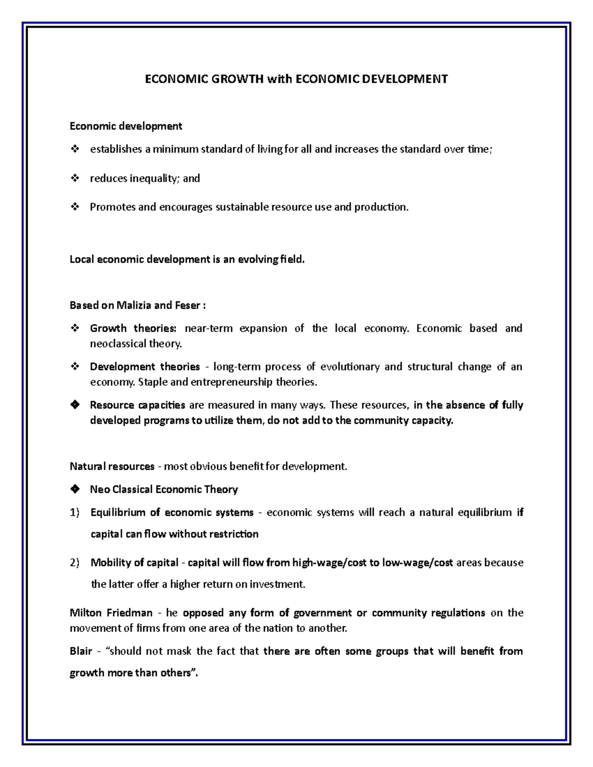 Economic Growth with Economic Development - ECONOMIC GROWTH with ...