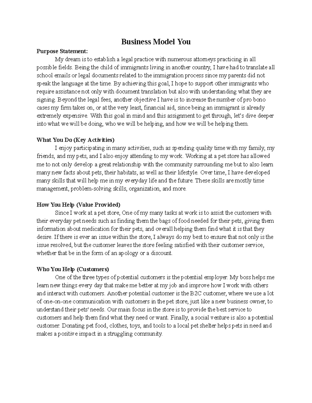 ENT 101 - Assignemnt 2 - assignment 3 - Business Model You Purpose ...