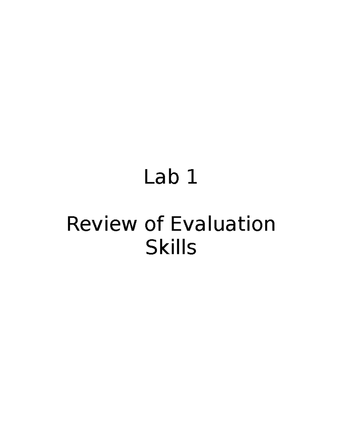 Lab 1 Review Of Evaluation Techniques 2010 Lab 1 Review Of Evaluation lab-1-review-of-evaluation-techniques-2010-lab-1-review-of-evaluation