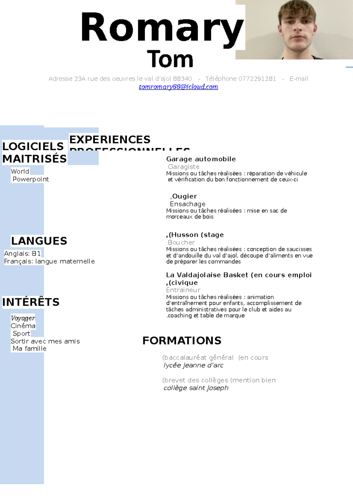 Cv tom romary - cour grand oral - Romary INTÉRÊTS LOGICIELS MAITRISÉS ...