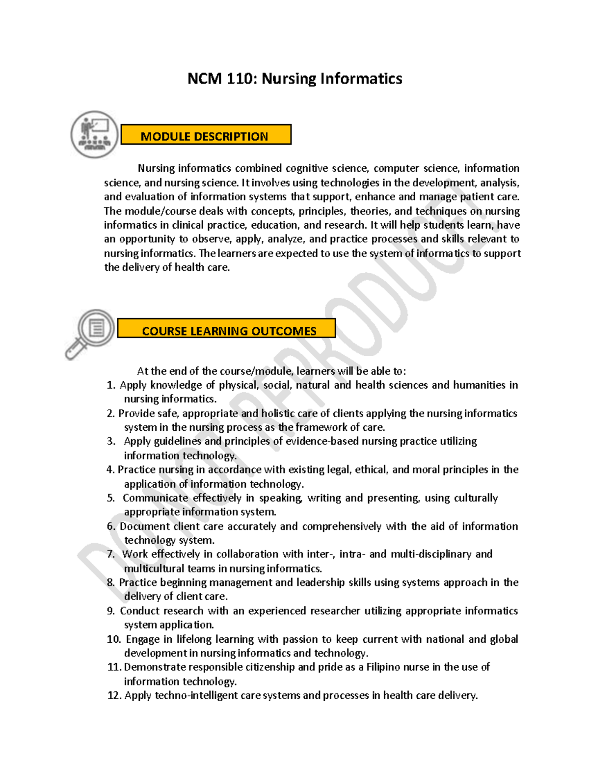 NCM-110 LM-1 - ncm 110 - NCM 110: Nursing Informatics Nursing informatics combined cognitive ...