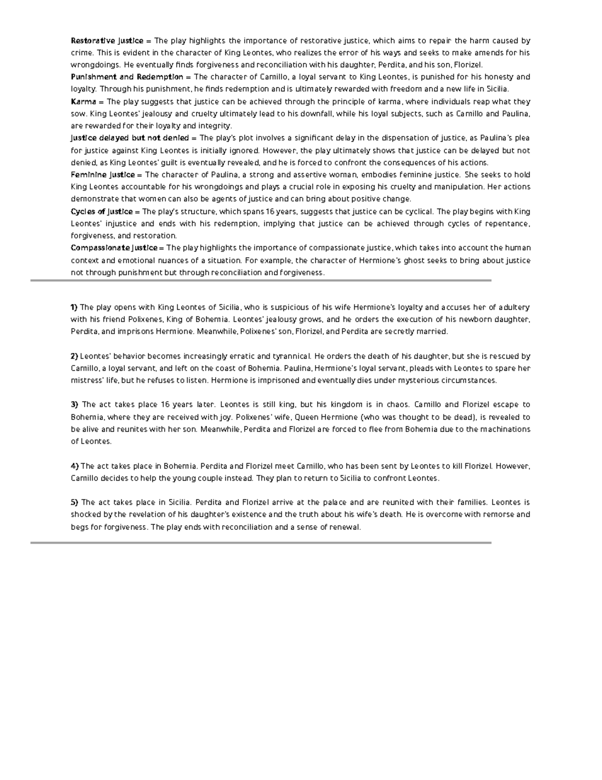 Practise SAC notes - Restorative Justice = The play highlights the ...