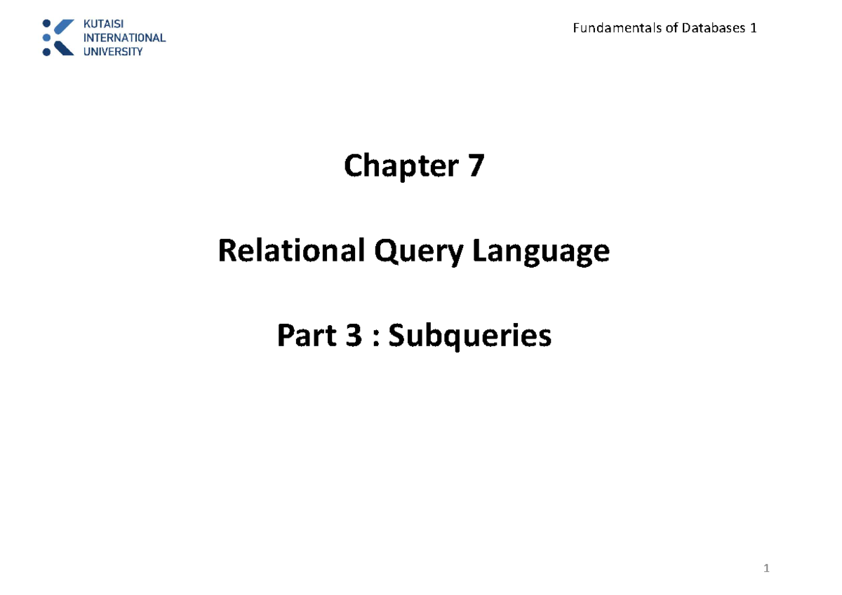 7 Basics Of Sql This Includes The Syntax Of Sql Statements Data Types And The Chapter 7