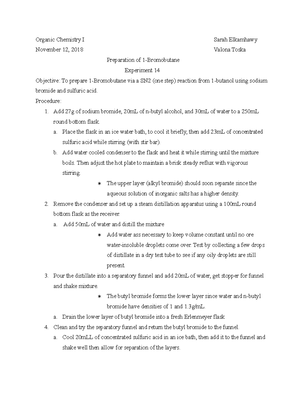 Experiment 14 pre lab - LAB ASSIGNMENT Dr. Xing - Organic Chemistry I ...