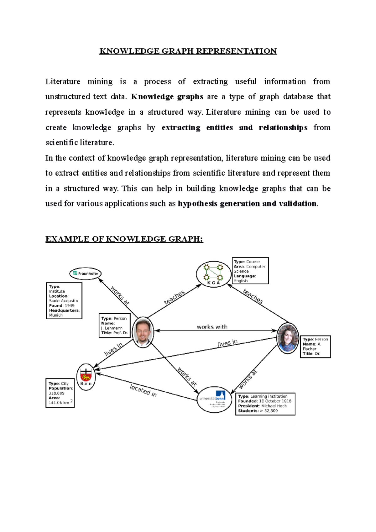 Knowledge graph representation - KNOWLEDGE GRAPH REPRESENTATION ...
