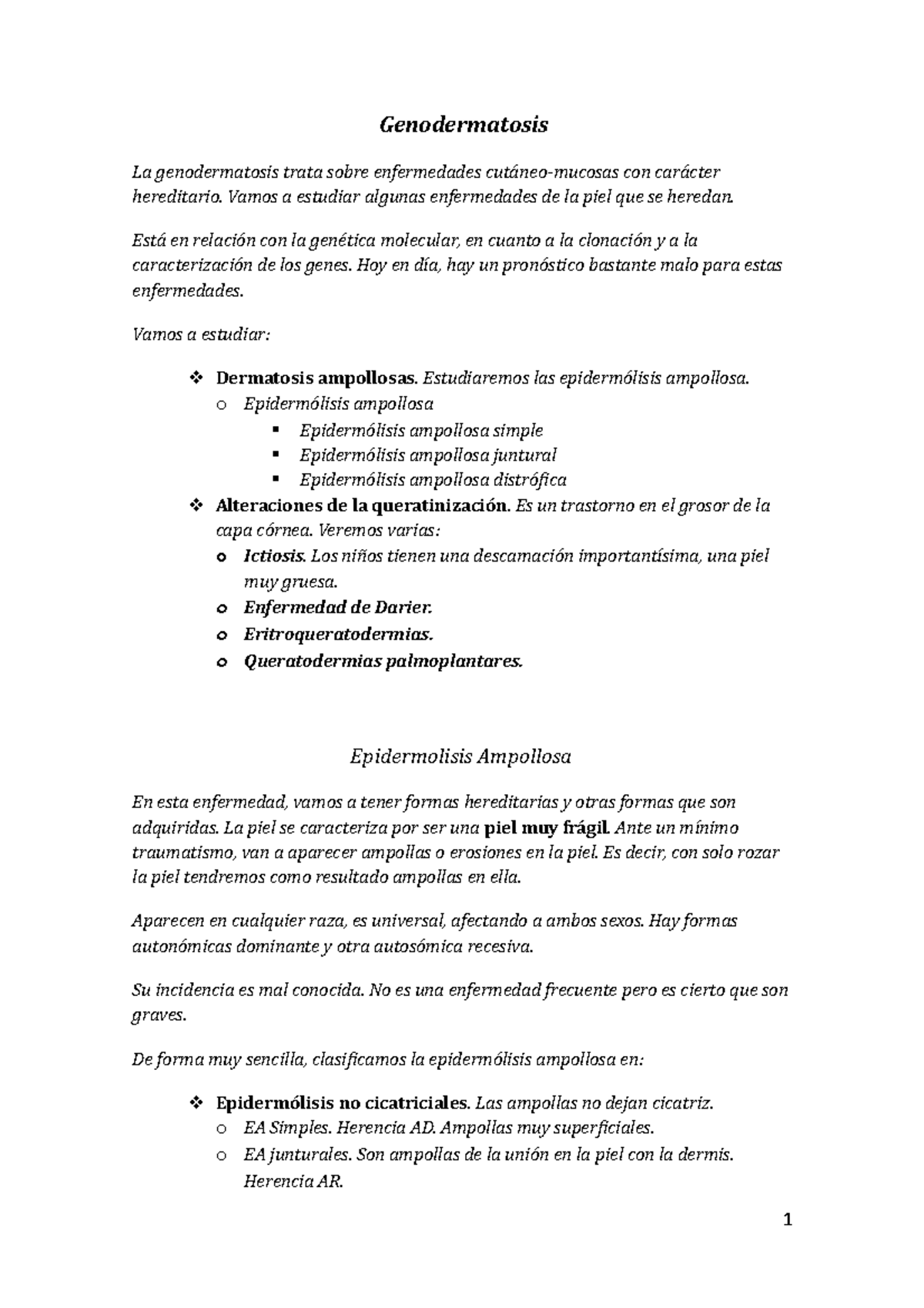 Genodermatosis - Vamos a estudiar algunas enfermedades de la piel que ...