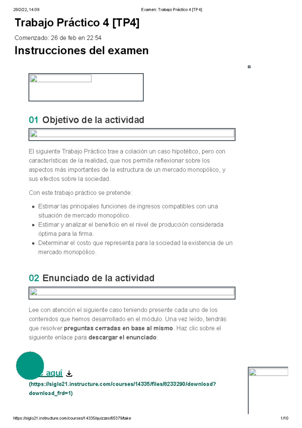 Trabajo Práctico 4 [TP4] 77% economia - Trabajo Práctico 4 [TP4] Comenzado: 26 de feb en 22 ...
