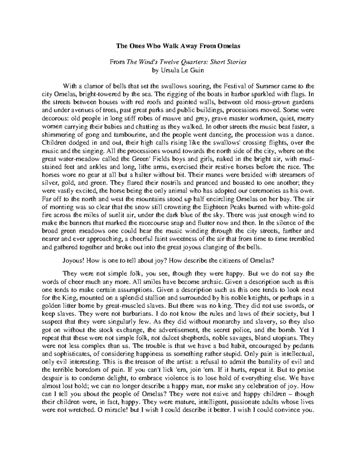 Ethics The-Ones-Who-Walk-Away-from-Omelas - The Ones Who Walk Away From ...