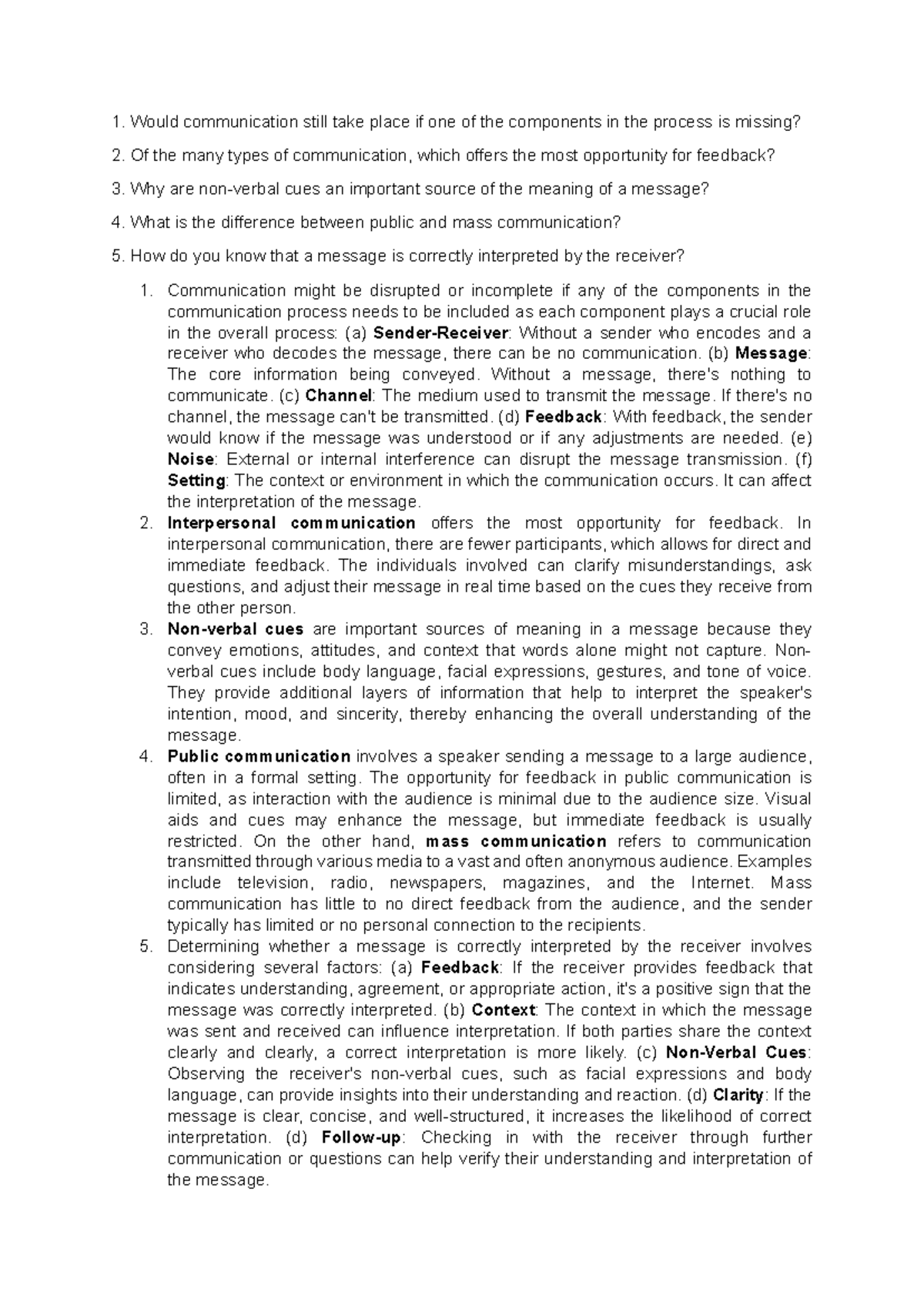 Lesson 1 Notes - Would communication still take place if one of the ...