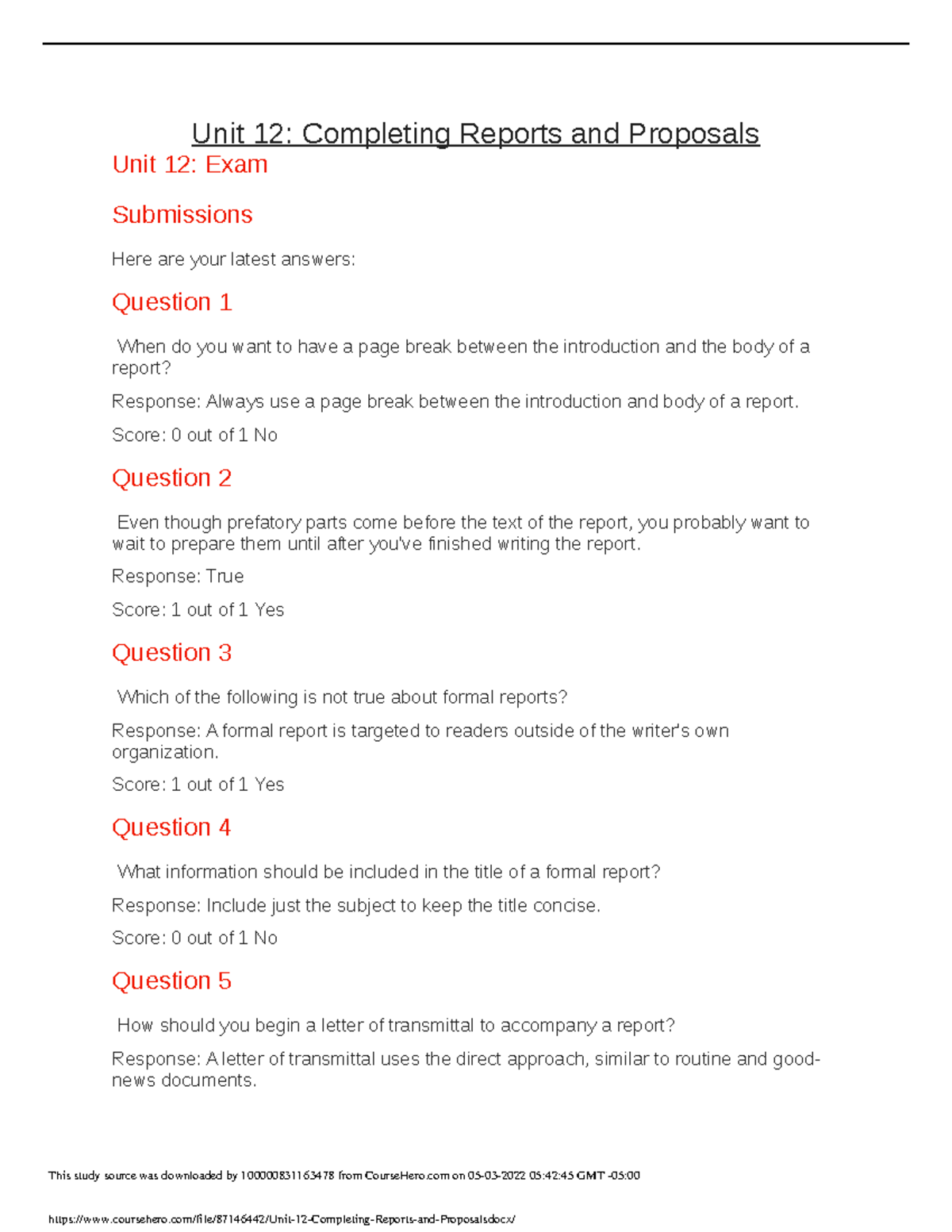 Unit 12 Completing Reports and Proposals - Unit 12: Completing Reports ...