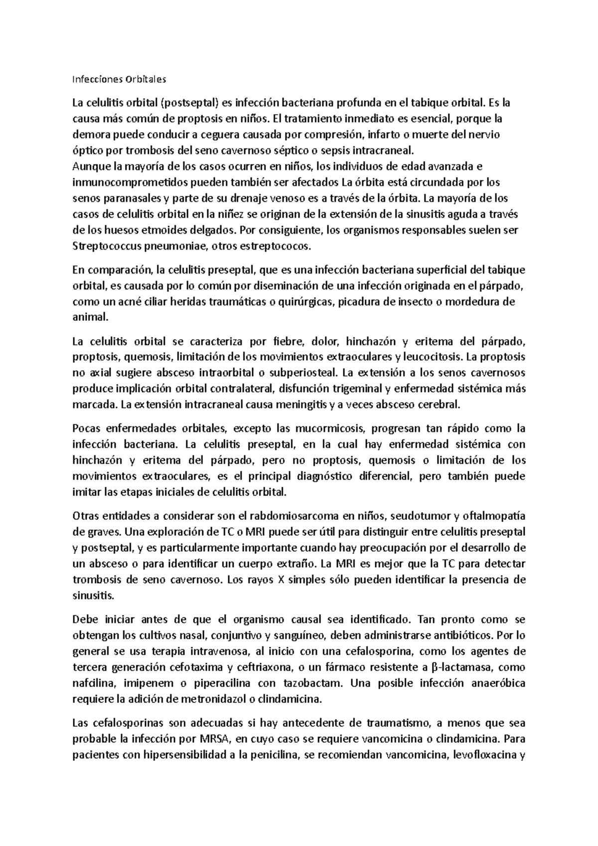 Infecciones orbitales - Infecciones Orbitales La celulitis orbital ...