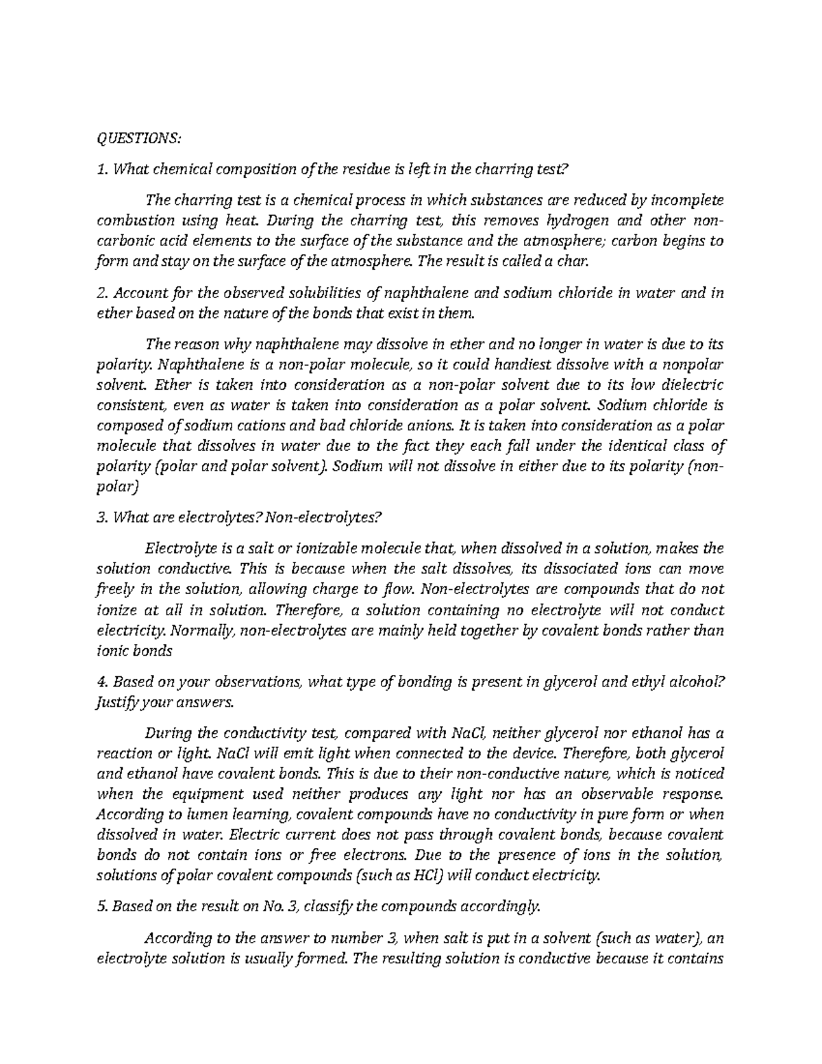 ORGANIC CHEMISTRY: Lecture Discussion of Experiment 2 - Medical ...