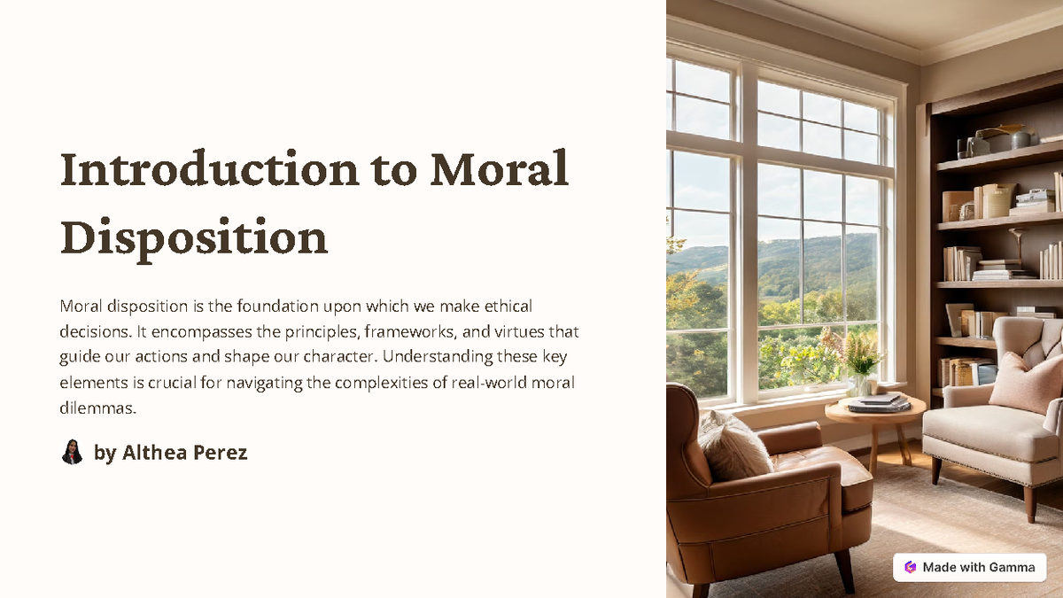 Introduction to Moral Disposition - Introduction to Moral Disposition ...