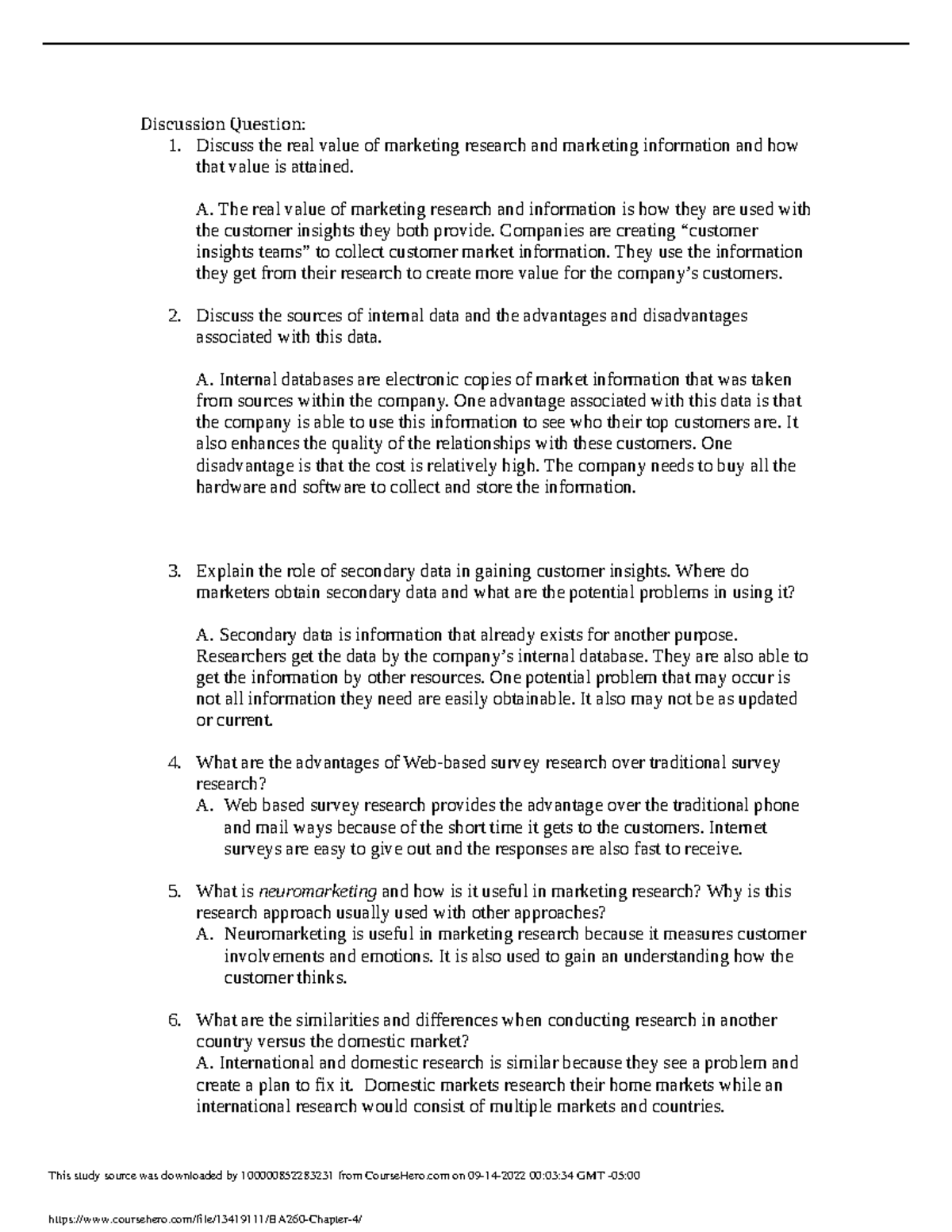 BA260 Chapter 4 - Mwoaa - Discussion Question: 1. Discuss the real ...