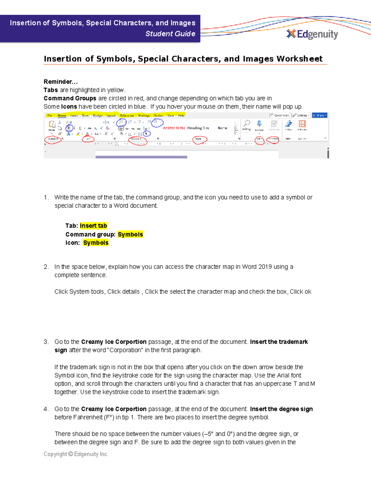 Insertion of Symbols turn in - Insertion of Symbols, Special Characters ...
