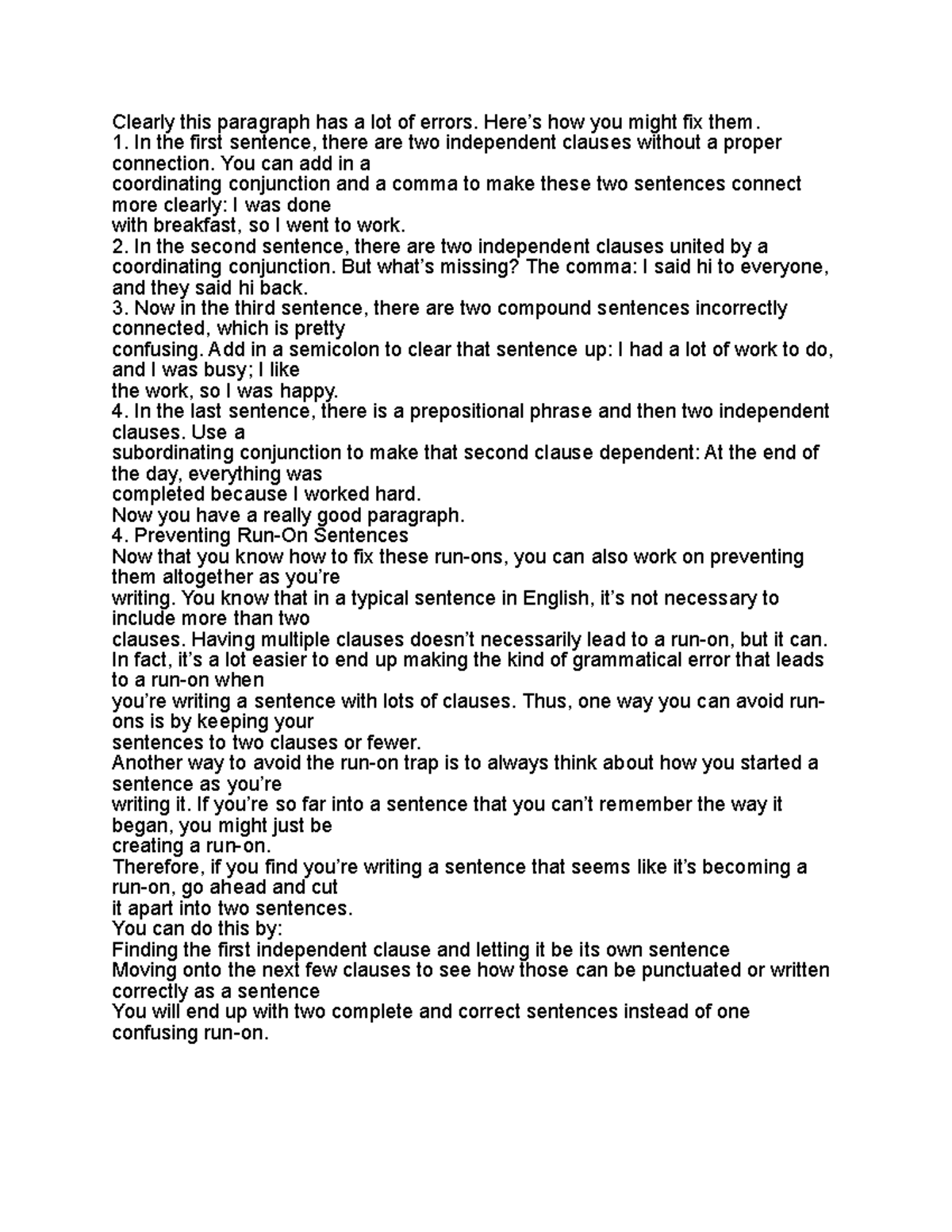 Examples - Composition I - Clearly this paragraph has a lot of errors ...