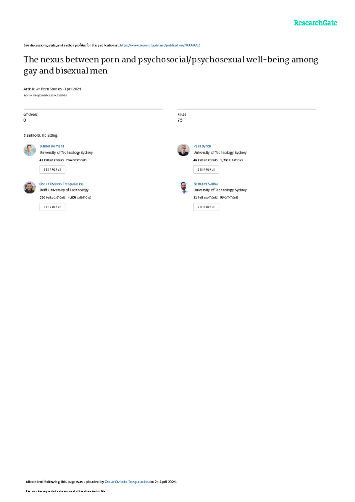 Demant 2024Pornandwellbeing MSM - See discussions, stats, and author ...