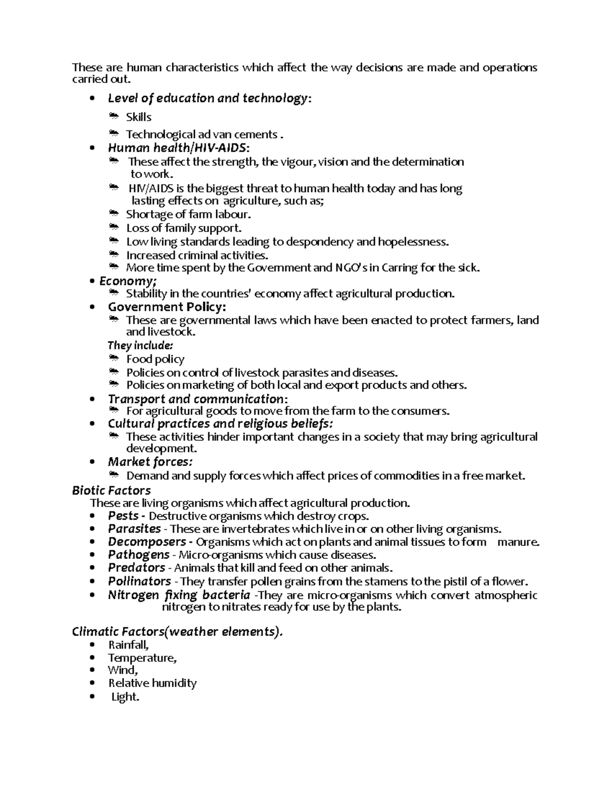 Agriculture class notes part-2 - Mississauga SS - Studocu