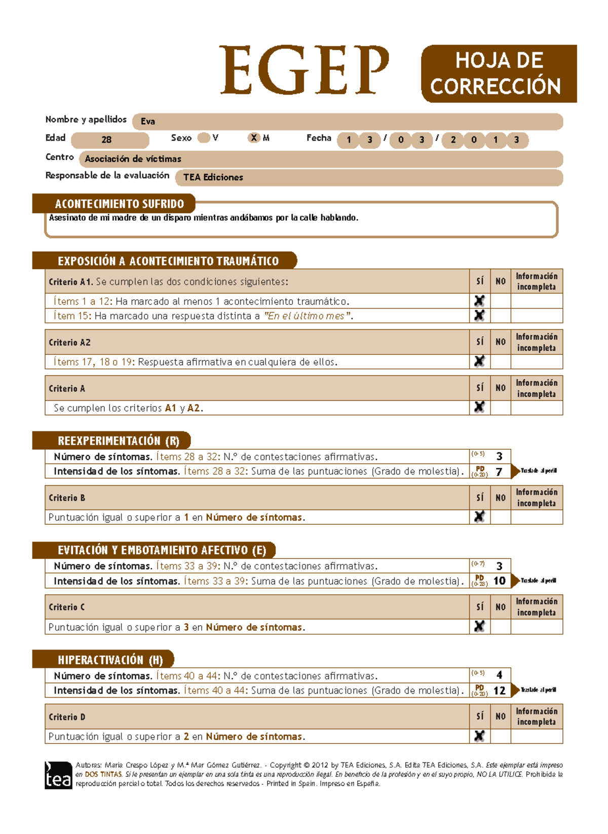 Egep caso ejemplo de la prueba de estrés Postraumático - Psicologia ...