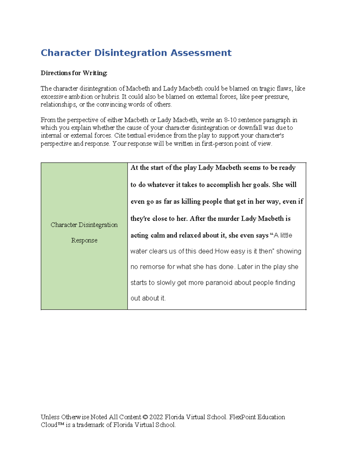 Copy of 5.05 Character Disintegration Assessment - Character ...