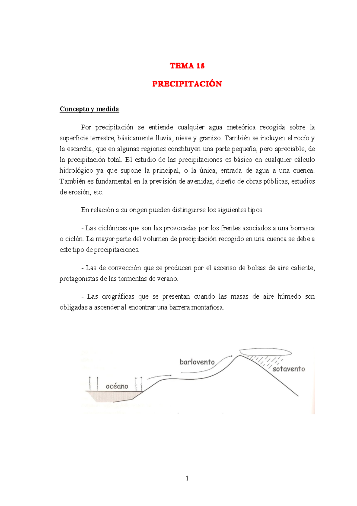 Tema 15 - tema 15 - TEMA 15 PRECIPITACIÓN Concepto y medida Por ...