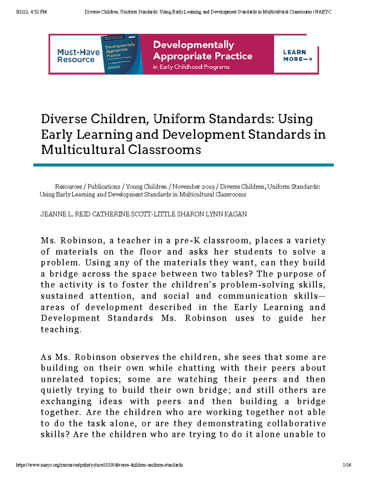 Diverse Children, Uniform Standards Using Early Learning and Development Standards in ...